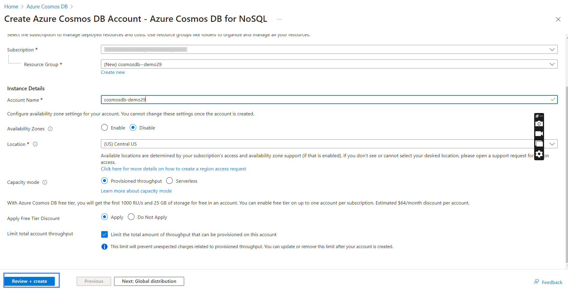 Create An Azure Cosmos Db For Nosql And How To Set Azure Cosmos Db Dynamic Scaling Per Region